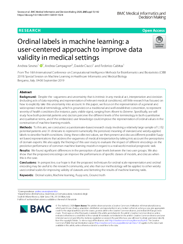(PDF) Ordinal labels in machine learning: a user-centered approach to ...