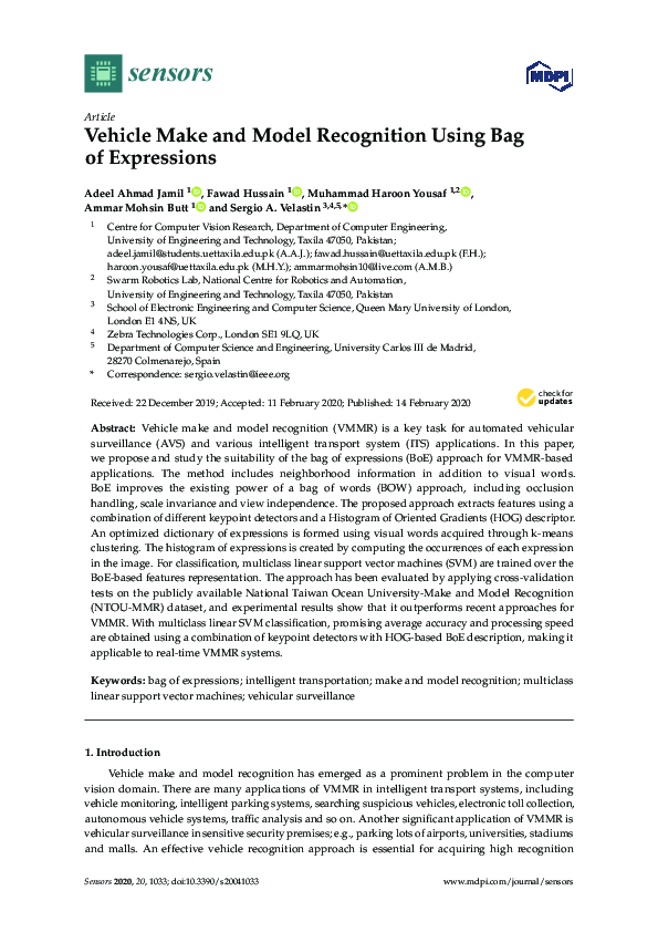 Pdf Vehicle Make And Model Recognition Using Bag Of Expressions