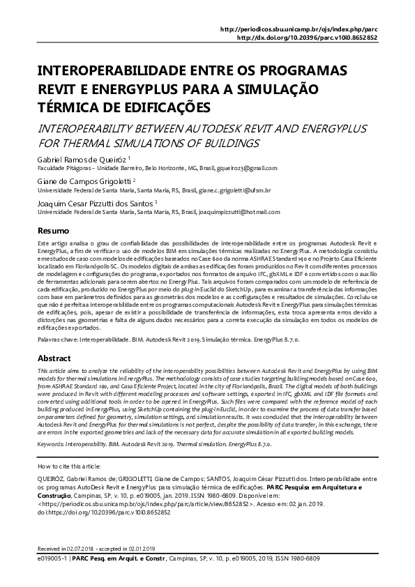 (PDF) Interoperability between Autodesk Revit and EnergyPlus for ...