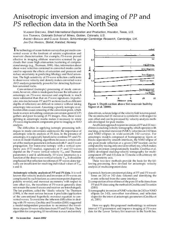 Pdf Anisotropic Inversion And Imaging Of Pp And Ps Reflection Data In
