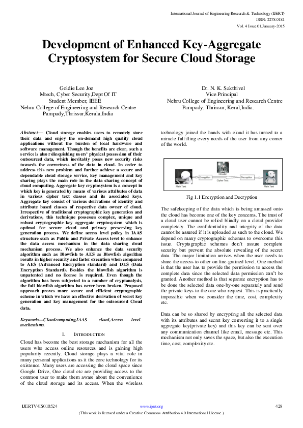 (PDF) Development of Enhanced Key-Aggregate Cryptosystem for Secure Cloud Storage