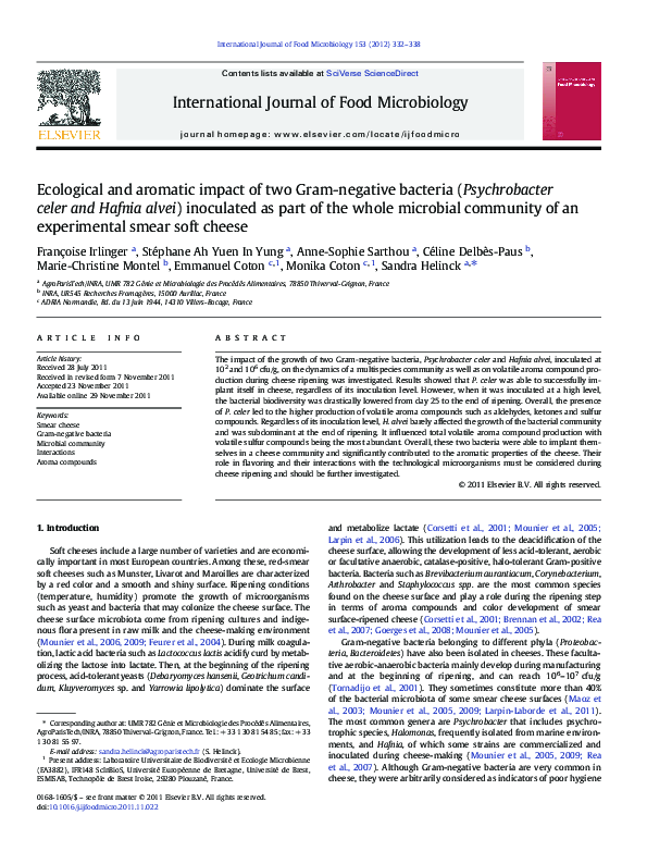 (PDF) Ecological and aromatic impact of two Gram-negative bacteria ...