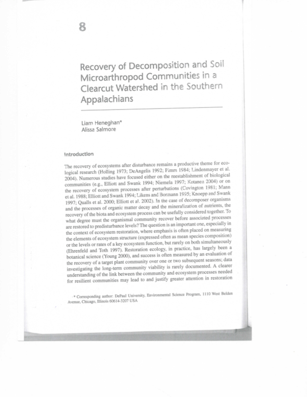 (PDF) Recovery of decomposition and soil microarthropod communities in ...