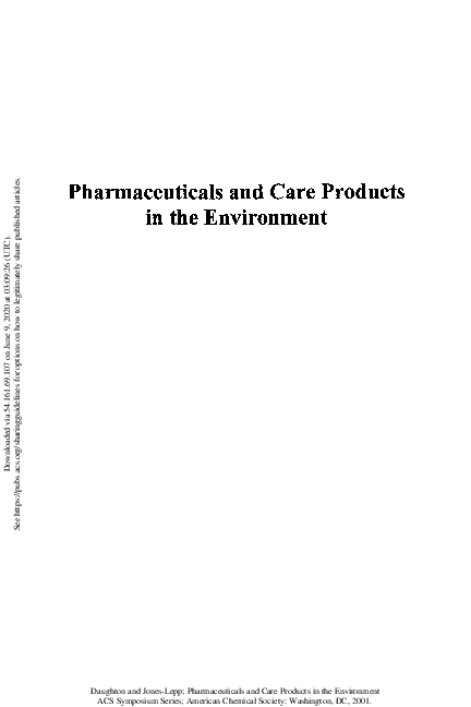 (PDF) Pharmaceuticals and personal care products in effluent matrices ...
