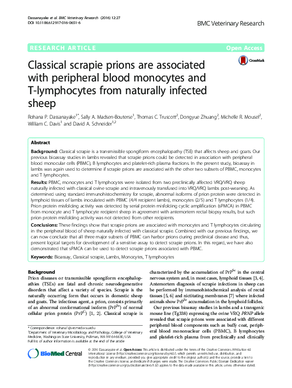 (PDF) Classical scrapie prions are associated with peripheral blood ...