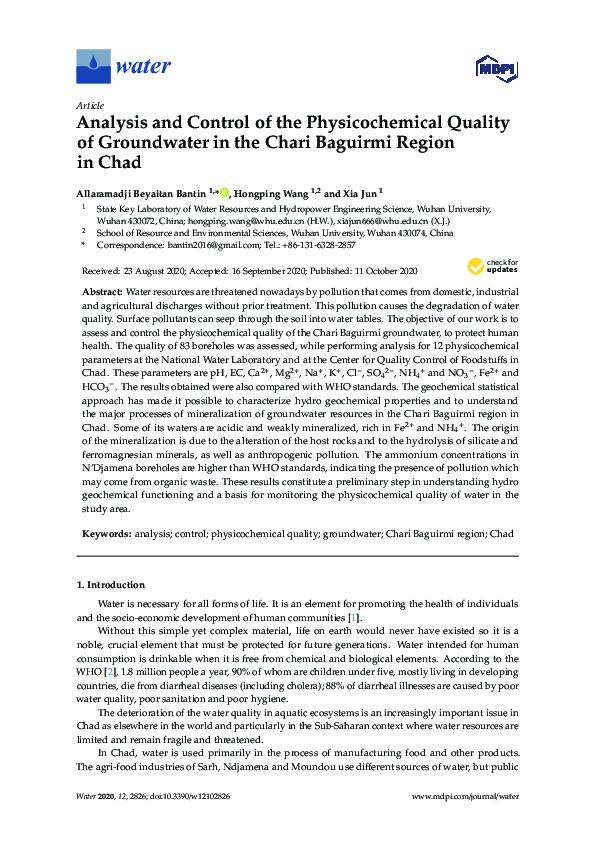 (PDF) Analysis and Control of the Physicochemical Quality of ...