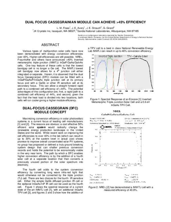 (PDF) Dual focus Cassegrainian module can achieve ≫45% efficiency