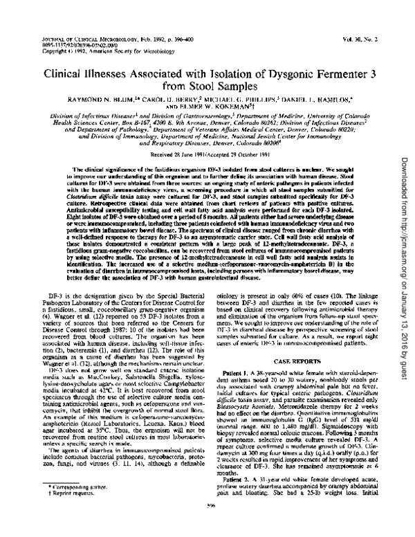 (PDF) Clinical illnesses associated with isolation of dysgonic ...