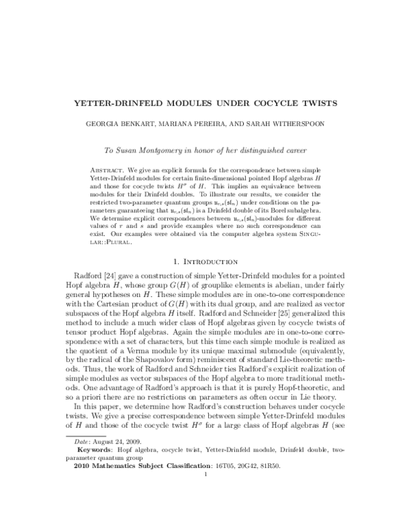 (PDF) Yetter-Drinfeld modules under cocycle twists