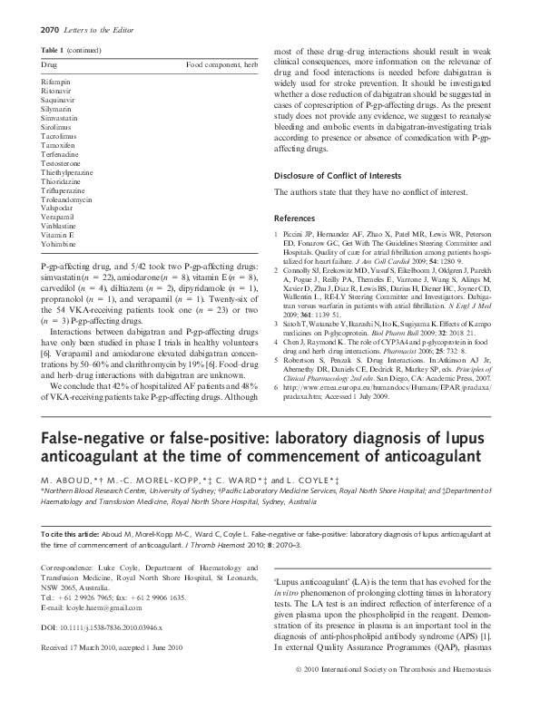 (PDF) False-negative or false-positive: laboratory diagnosis of lupus ...