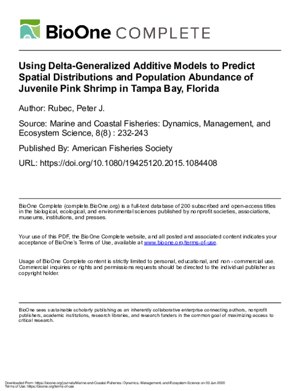 (PDF) Using Delta-Generalized Additive Models to Predict Spatial Distributions and Population ...