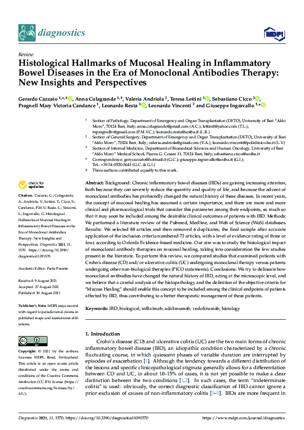 (PDF) Histological Hallmarks of Mucosal Healing in Inflammatory Bowel ...