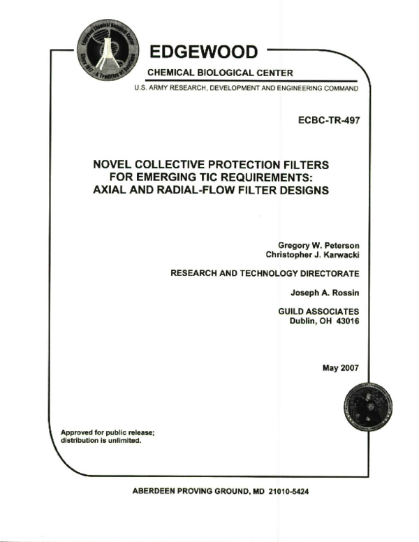 (PDF) Novel Collective Protection Filters for Emerging TIC Requirements ...