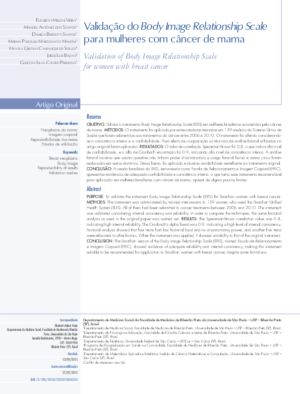 (PDF) [Validation of Body Image Relationship Scale for women with ...