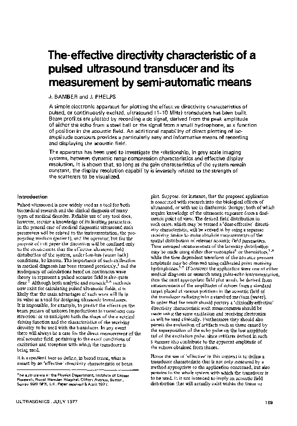(PDF) The-effective directivity characteristic of a pulsed ultrasound ...