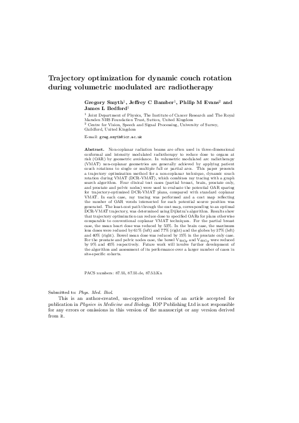 (PDF) Trajectory optimization for dynamic couch rotation during ...
