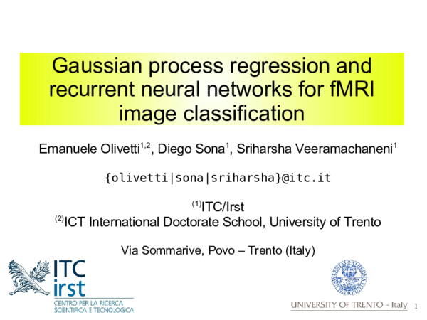 (PDF) Gaussian process regression and recurrent neural networks for fmri image classification