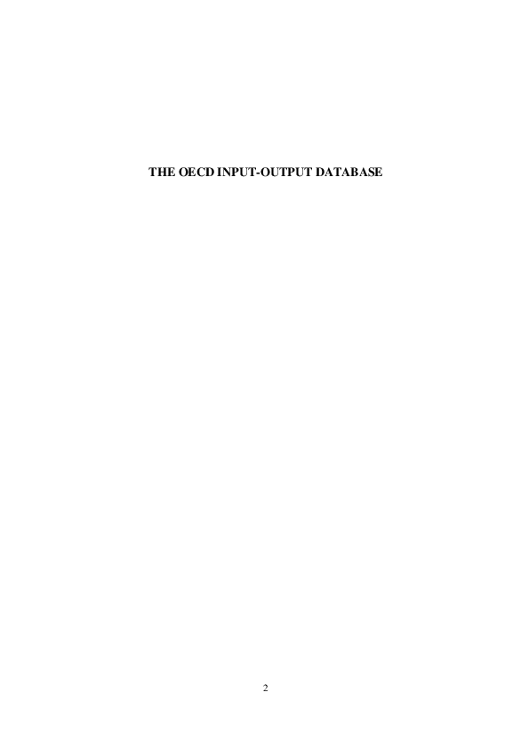Pdf The Oecd Input Output Database