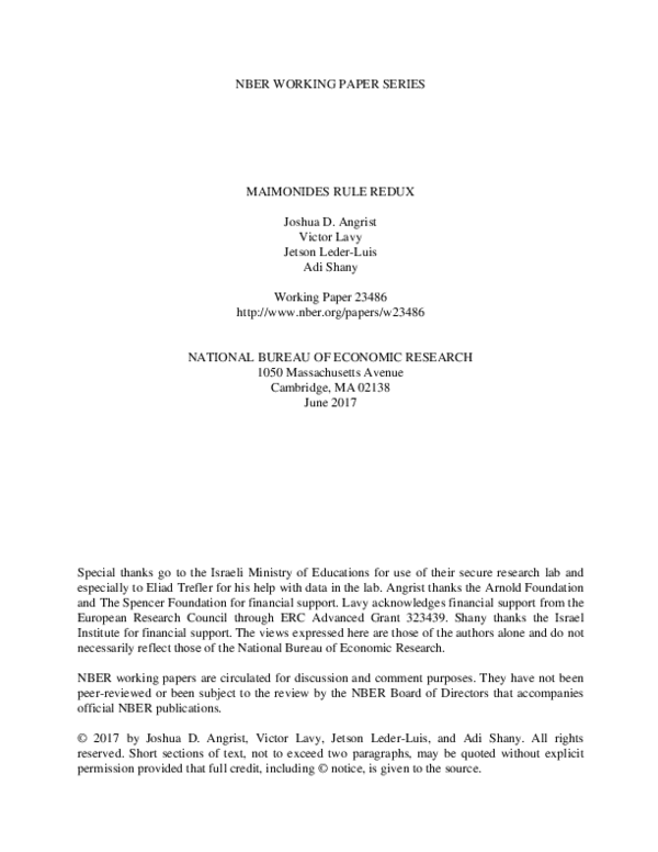 (PDF) Maimonides Rule Redux