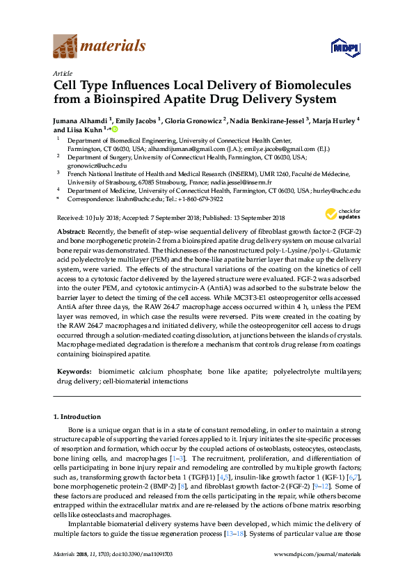 (PDF) Cell Type Influences Local Delivery of Biomolecules from a ...