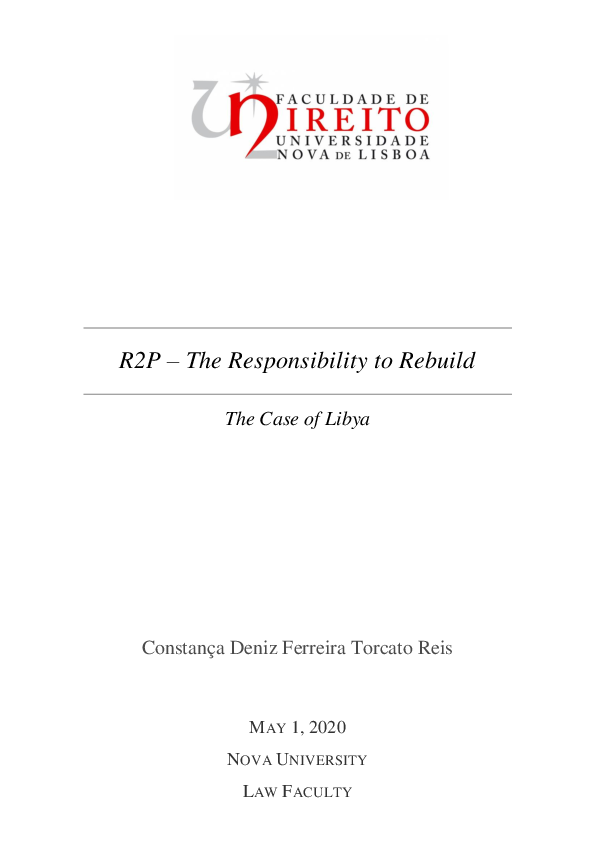 R2P - The Responsibility to Rebuild: The Case of Libya