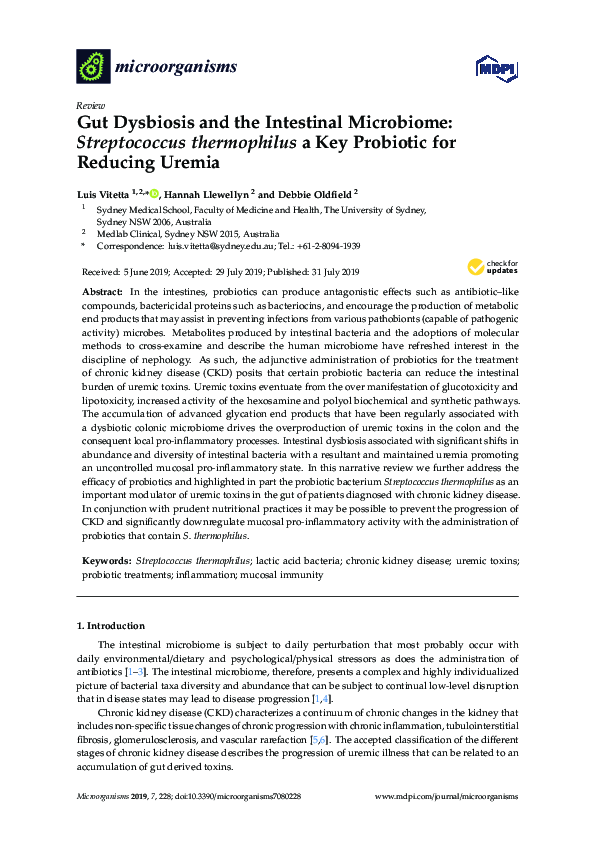 (PDF) Gut Dysbiosis and the Intestinal Microbiome: Streptococcus ...