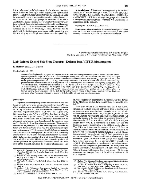 (PDF) Light-induced excited-spin-state trapping: evidence from variable ...