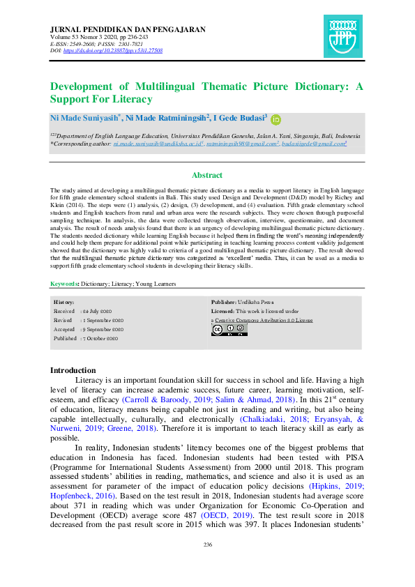 (PDF) Development of Multilingual Thematic Picture Dictionary: A ...