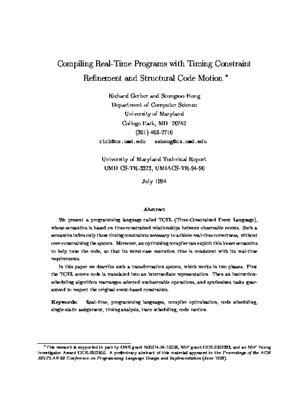 (PDF) Compiling real-time programs with timing constraint refinement ...