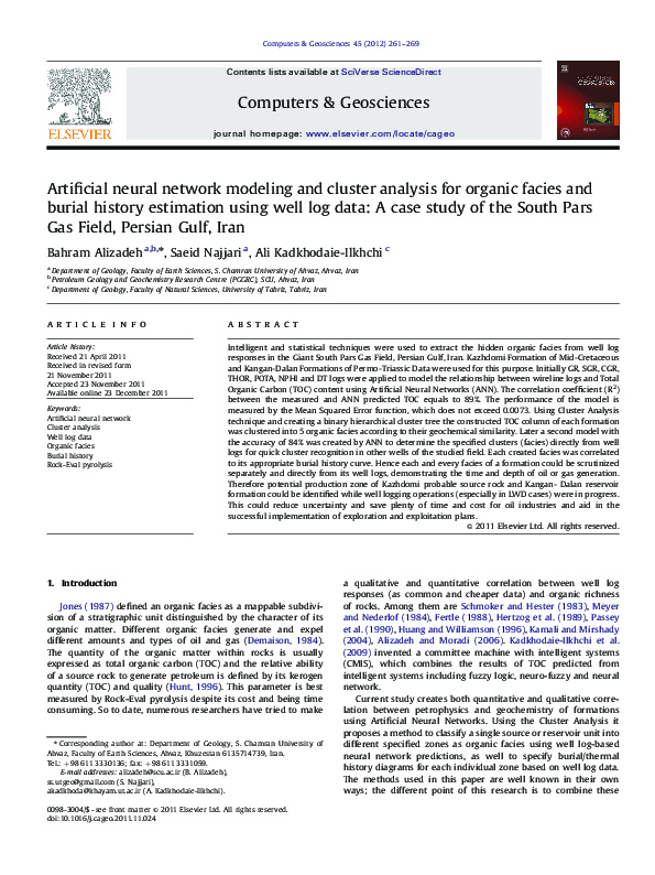 Pdf Artificial Neural Network Modeling And Cluster Analysis For