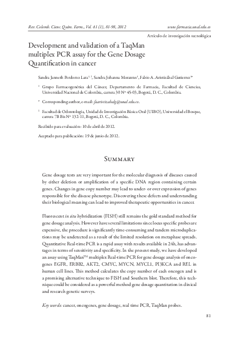 (PDF) Development and validation of a TaqMan multiplex PCR assay for ...