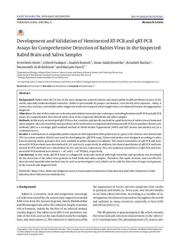 (PDF) Development and Validation of Heminested RT-PCR and qRT-PCR ...