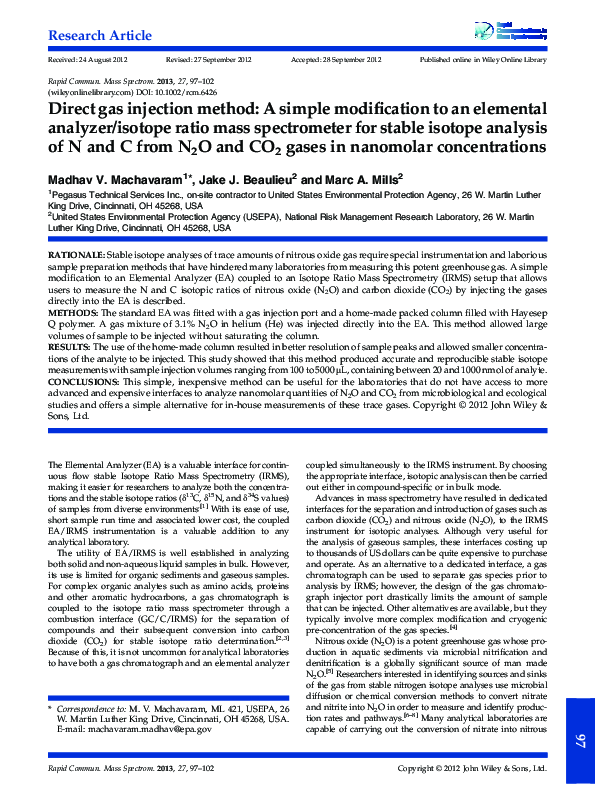(PDF) Direct gas injection method: A simple modification to an ...