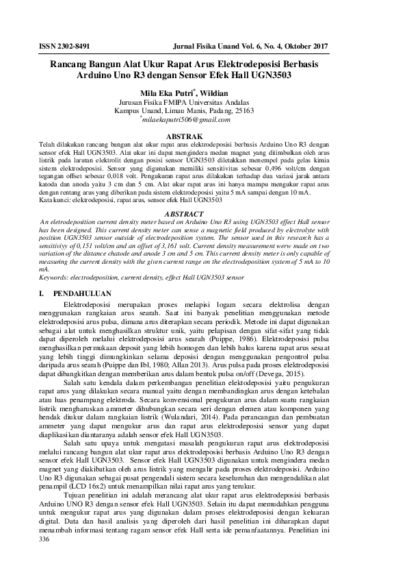 (PDF) Rancang Bangun Alat Ukur Rapat Arus Elektrodeposisi Berbasis ...