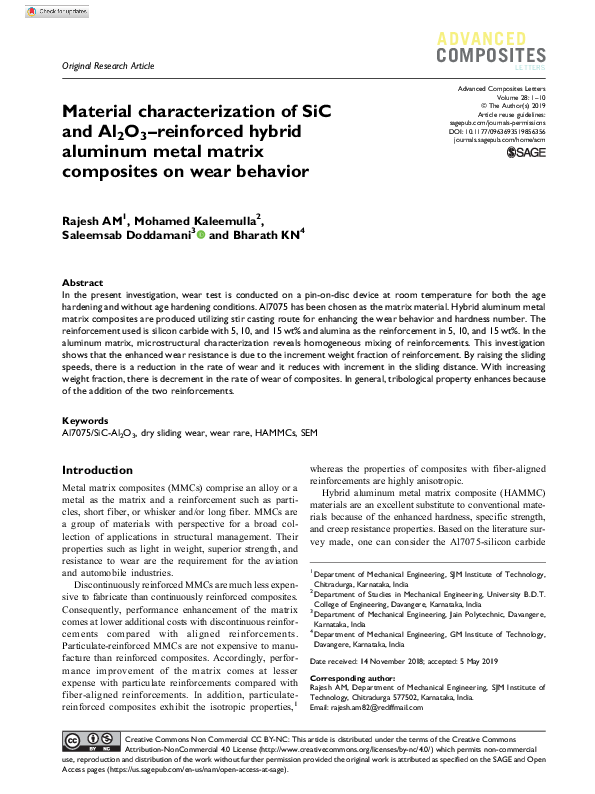 (PDF) Material characterization of SiC and Al2O3–reinforced hybrid ...