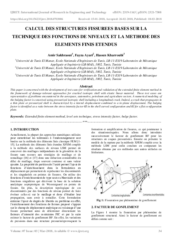 (PDF) Calcul Des Structures Fissurees Bases Sur La Technique Des Fonctions De Niveaux et La ...