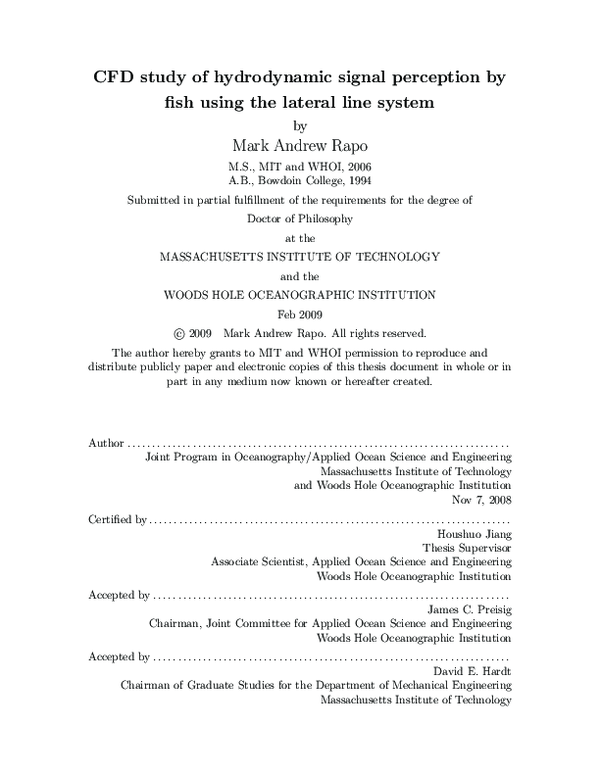 (PDF) CFD study of hydrodynamic signal perception by fish using the lateral line system | Mark ...