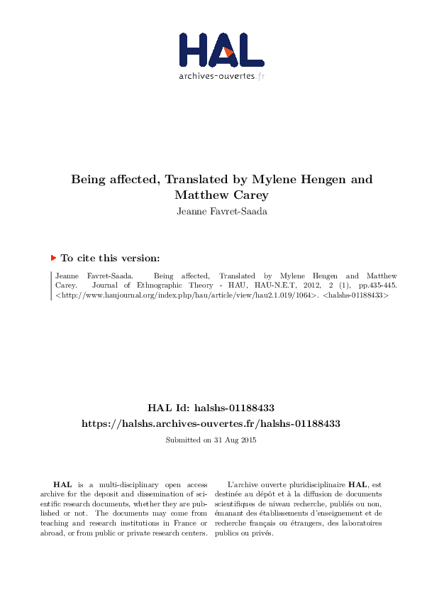 (PDF) Being affected