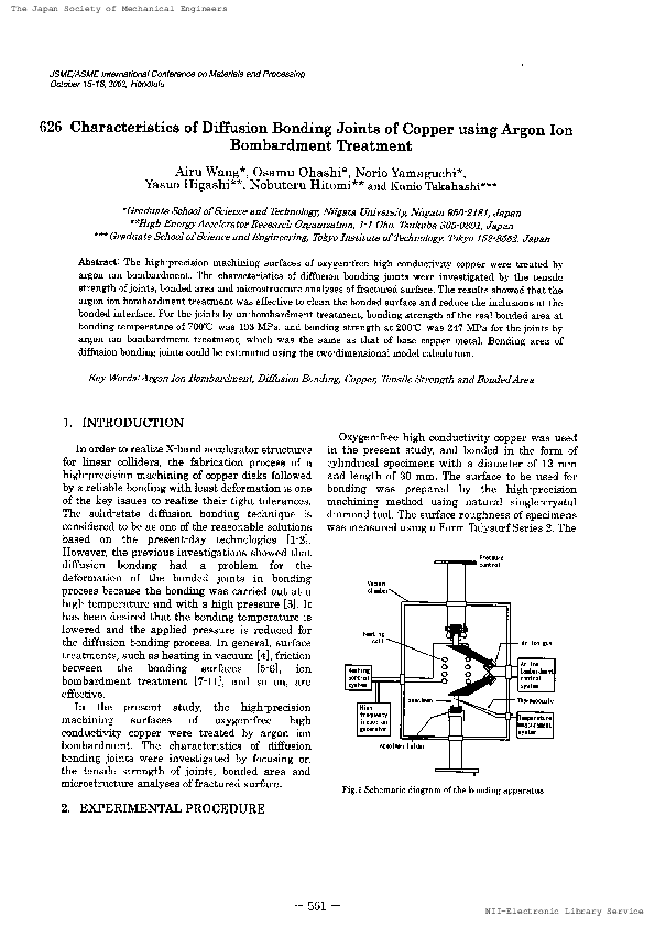(PDF) 626 Characteristics of Diffusion Bonding Joints of Copper using ...