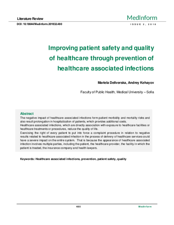 (PDF) Improving patient safety and quality of healthcare through ...