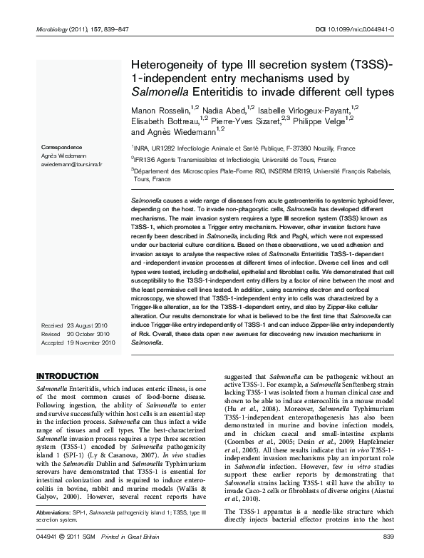 (PDF) Heterogeneity of type III secretion system (T3SS)-1-independent ...