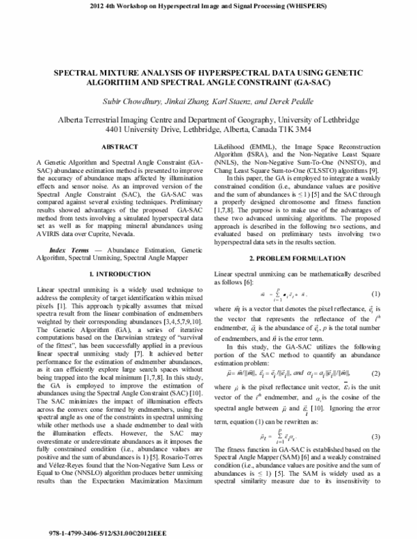 (PDF) GA-SAC: Improved Hyperspectral Analysis
