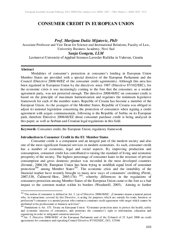 (PDF) Modalities of consumer’s protection at consumer’s lending in ...