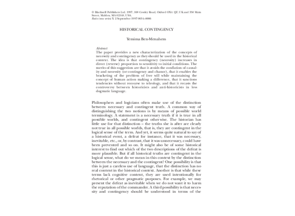 (PDF) Historical Contingency