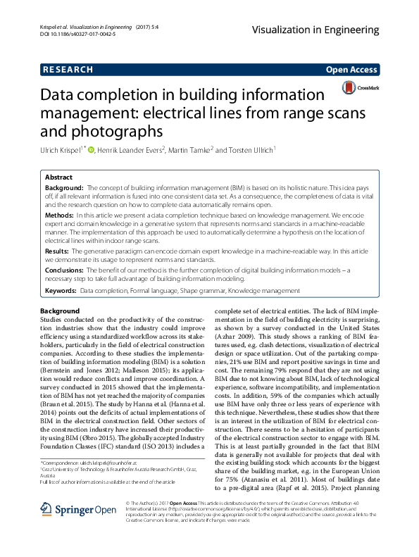 (PDF) Data completion in building information management: electrical ...