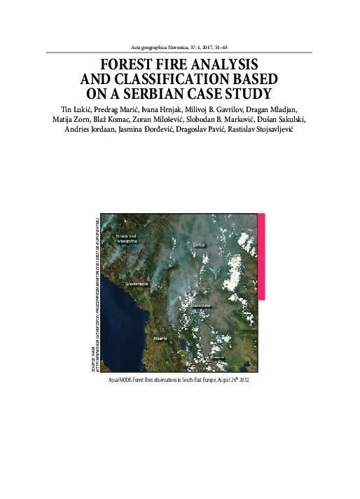 (PDF) Forest fire analysis and classification based on a Serbian case study