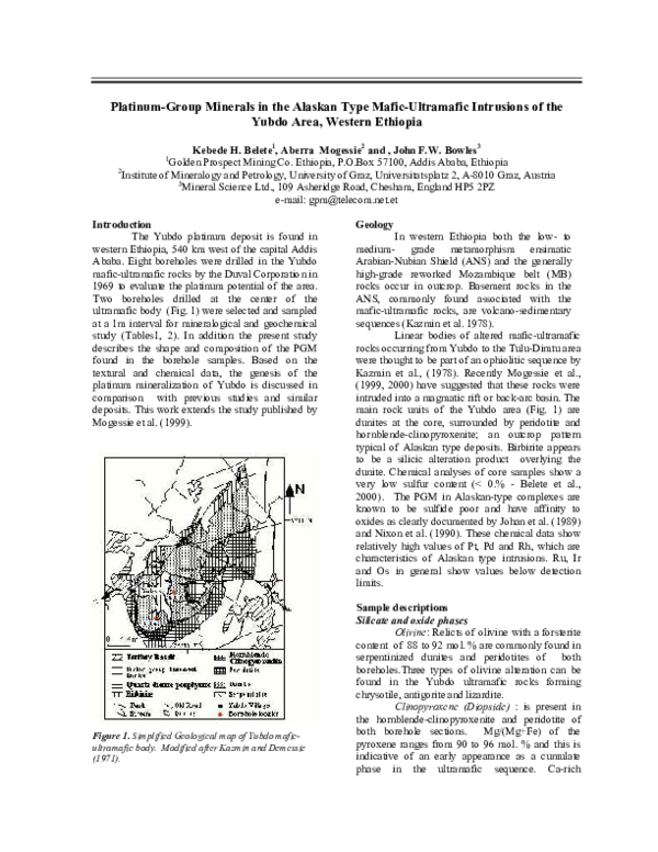 (PDF) Platinum-Group Minerals in the Alaskan Type Mafic-Ultramafic ...