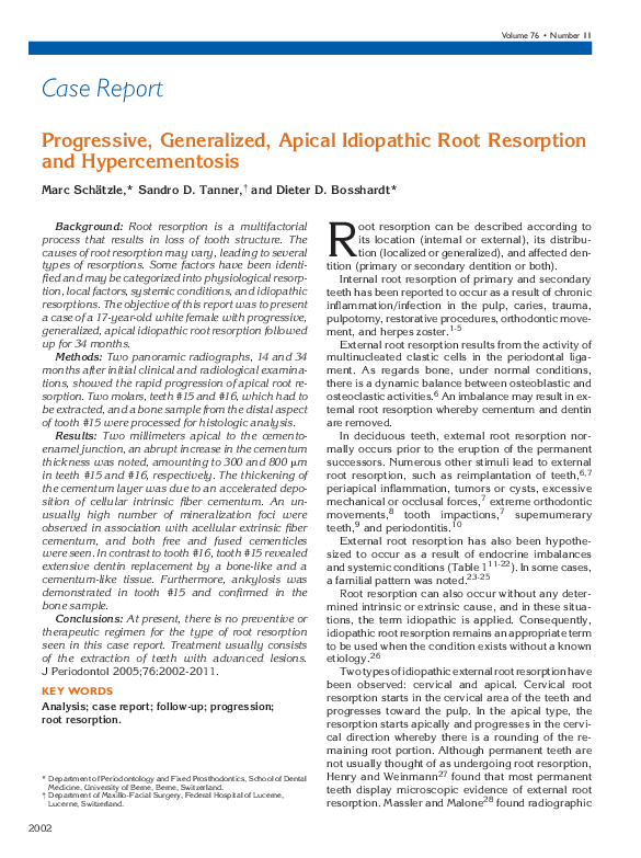 (PDF) Progressive, Generalized, Apical Idiopathic Root Resorption and ...