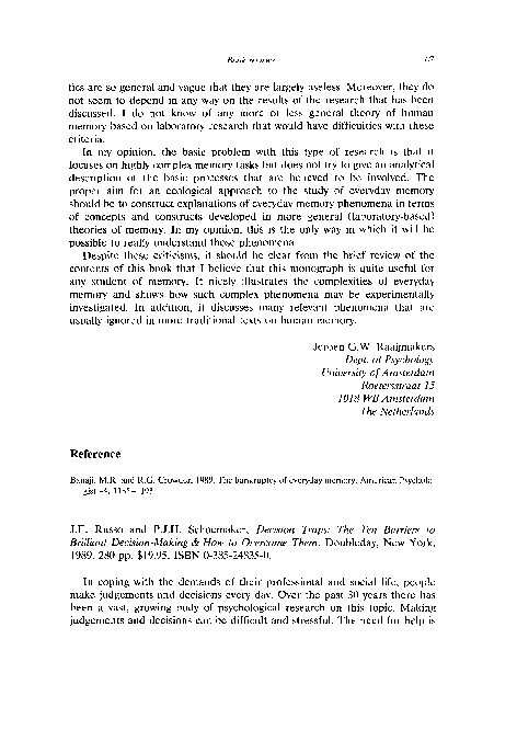 (PDF) Decision traps: The ten barriers to brilliant decision-making ...