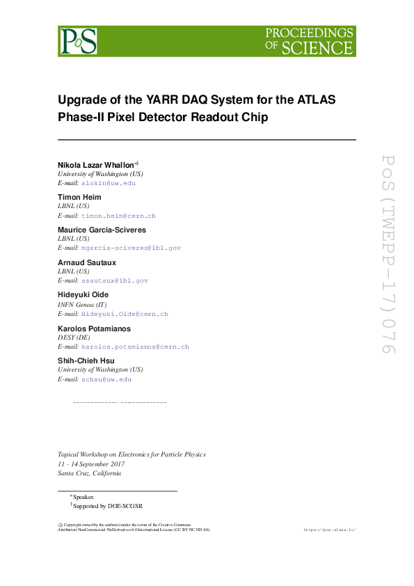 Pdf Upgrade Of The Yarr Daq System For The Atlas Phase Ii Pixel Detector Readout Chip